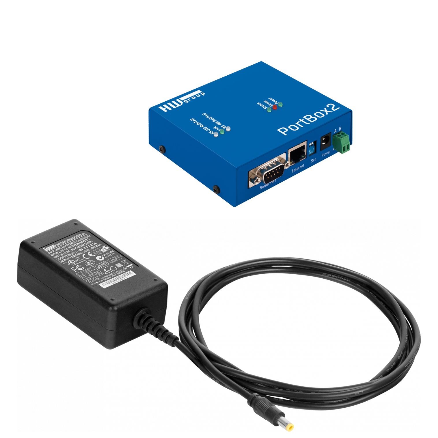 PortBox2 Set. RS-232/RS485. komplekts: CD. LapLink kabelis un barošanas ...