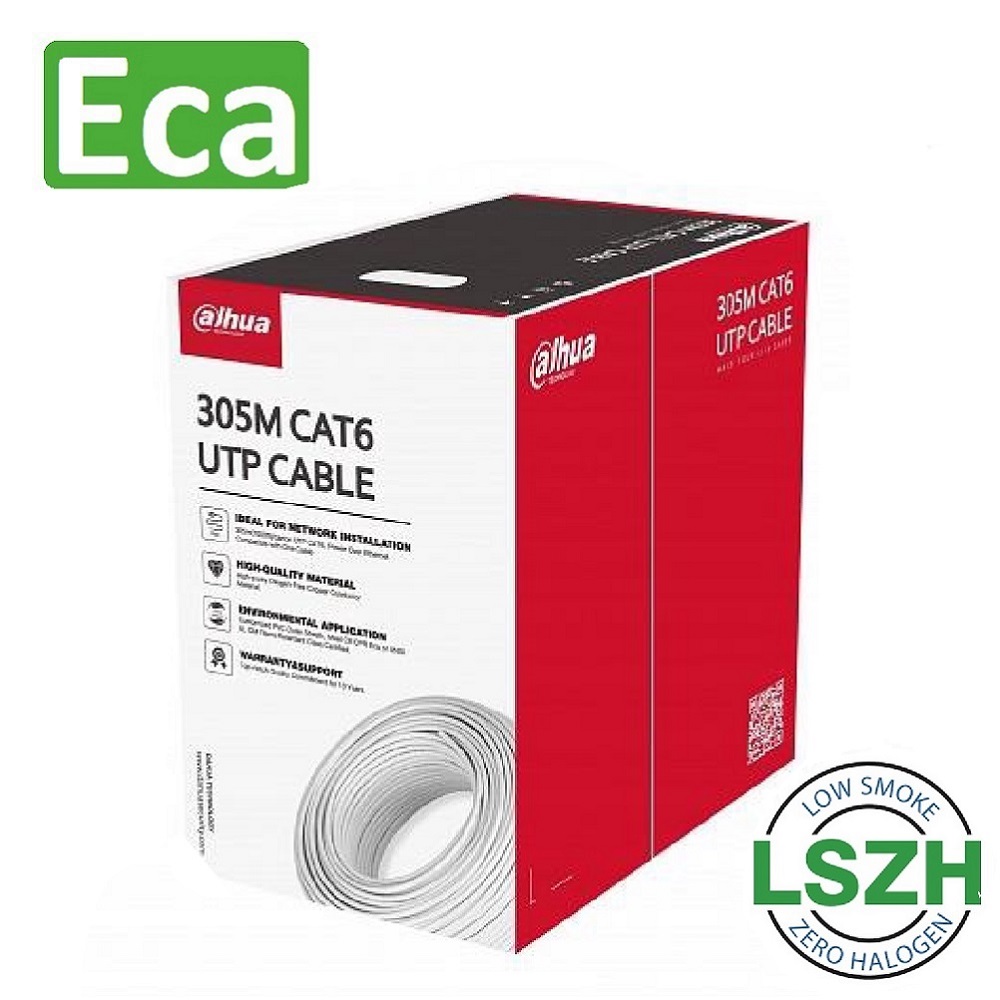 Datu kabelis Cat.6 U-UTP 0.53 OFCu. LSZH FR. 305m. Balts (Eca) - BPG