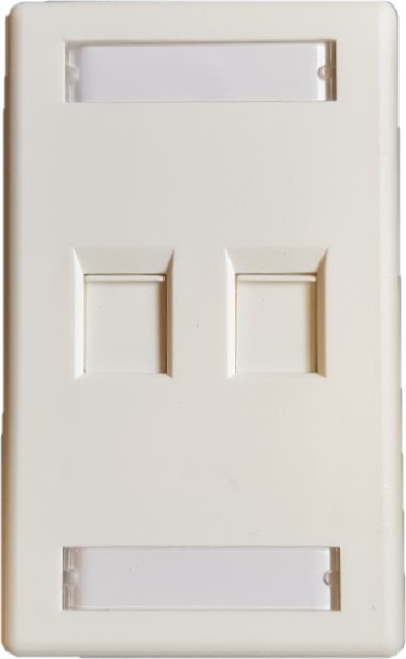 Rozete v/a ar ligzdām 2xCat.6 UTP. 70x115x40mm. Balta. - BPG