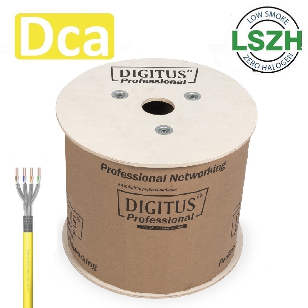 Datu kabelis Cat.7A S/FTP | AWG 22 | LSOH | Dzelt. | 1000m | Dca ...