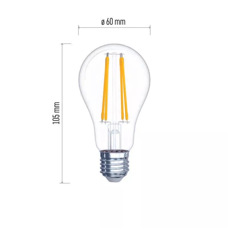 LED spuldze A60 6.7W 806lm 2700K FLM caurspīdīga E27 2paka - BPG