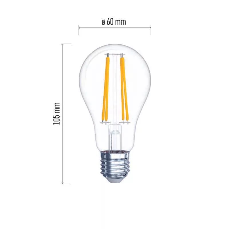 LED spuldze A60 7W 1060lm 2700K FLM caurspīdīga E27 230V 60x105mm - BPG
