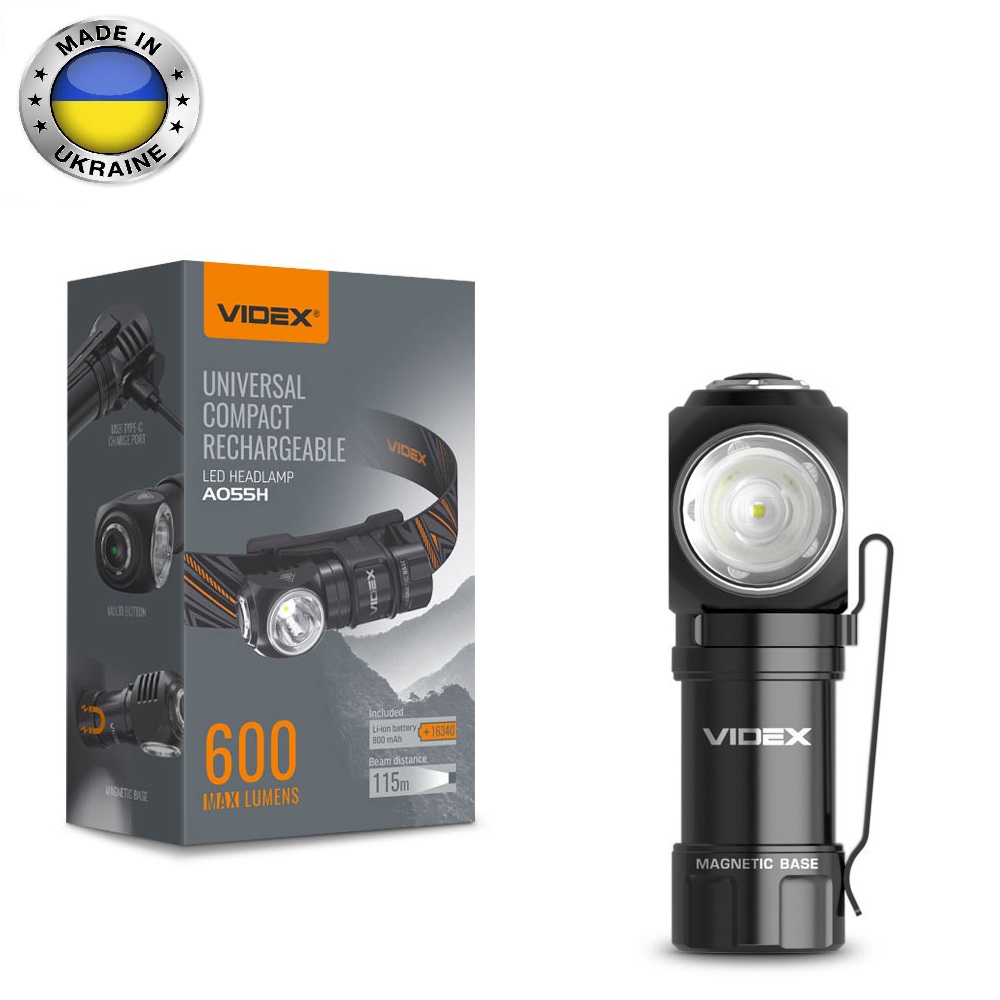 LED rokas/galvas lukturis A055H ar magnētu 10W 600lm 115m 5700K IP68 uzlādējams/USB-C Li-ion ...